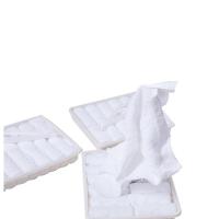 China Disposable Hot cold airline cotton towel in tray for sale