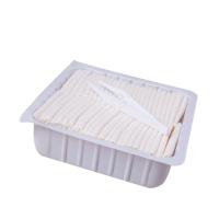 China Disposable Hot cold airline cotton towel in tray for sale