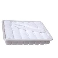 China Disposable Hot cold airline cotton towel in tray for sale