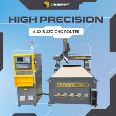 China Precise Rotary 4 Axis ATC CNC Wood Router For Detailed Carving Cylindrical Objects for sale