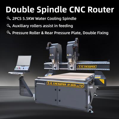 China Automatic Dual Spindle 3 Axis CNC Router Machine For Wood for sale