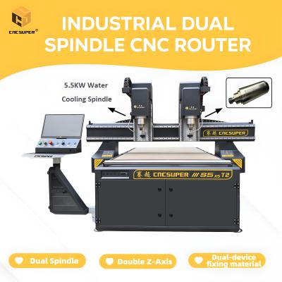 China Dual Z Axis CNC Wood Router Machine High Efficiency Gantry Moving for sale