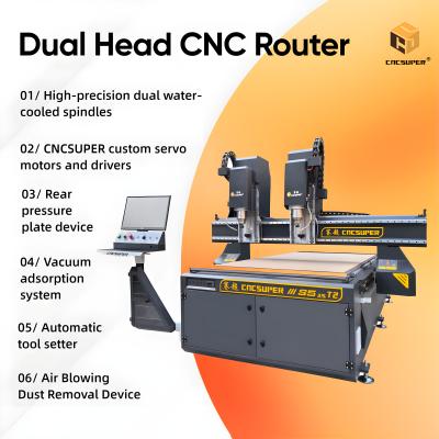 China Heavy Duty Dual Spindle CNC Router Machine For Industry for sale
