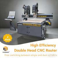 China High Precision Dual Spindle 3 Axis CNC Router For MDF Cutting for sale