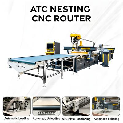China Fully Automatic ATC CNC Wood Router Multifunctional For Furniture Production for sale