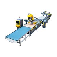 China Fully Automatic Labeling ATC Woodworking CNC Router Furniture Production Line for sale
