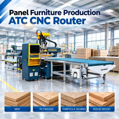 China Automatic Feeding Labeling CNC Router for Cabinet and Wardrobe Manufacturing for sale