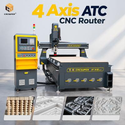 China 4 Axis ATC CNC Router With ±90° Swing For Headcreating complex intricate 3D Carving for sale