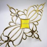 China Modern Gold Finish Georgian Bar Flower Decorative Door Window Ornamental Hardware for sale