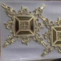 China Decoration Gold Golden Georgian Bar and Flower Insulate Glass Window Door Hardware Ideal for Modern Building Applications for sale