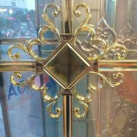 China Decoration Gold Golden Georgian Bar and Flower Insulate Glass Window Door Hardware Ideal for Modern Building Applications for sale