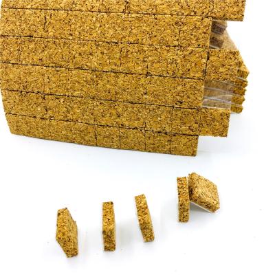 China Glass Self Stick Cork Pads 15mm 18mm Square Cork Protective Pads for sale