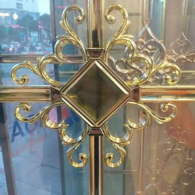 China 11x18mm Georgian Bar Flower UV Resistant Double Glazed Window Decorative Grille Custom Size for sale