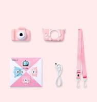 China Kids Digital Camera 2 Inch IPS Screen 0.3MP Dual Lenses Cartoon Toy with Games for sale