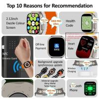 China IP68 BT Call Smart Watch 8 Ultra HK8 Pro Max 2.08 Inch 380mAh Wireless Charging for sale