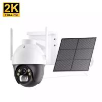 China Outdoor 4MP Wireless Solar Powered CCTV Two Way Audio With CMOS Sensor for sale