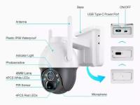 China Outdoor 4MP Wireless Solar Powered CCTV Two Way Audio With CMOS Sensor for sale