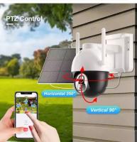 China Outdoor 4MP Wireless Solar Powered CCTV Two Way Audio With CMOS Sensor for sale