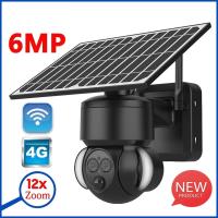 China 6MP Solar Security Camera 4G PTZ Dual Lens 12X Zoom Outdoor IP Camera for sale