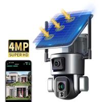 China 4K 8MP Dual Lens Solar Powered 4G WiFi Security Camera 20000mAh Battery Outdoor Waterproof for sale