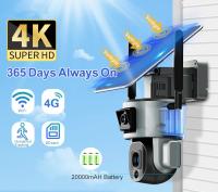China 4K 8MP Dual Lens Solar Powered 4G WiFi Security Camera 20000mAh Battery Outdoor Waterproof for sale