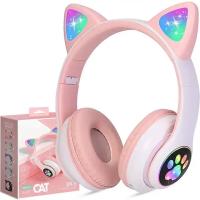 China B39 Cat Ear Wireless Headphone LED Light Gaming Headset for Children Bluetooth 5.0 350mAh for sale