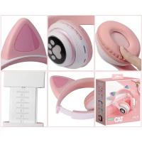 China B39 Cat Ear Wireless Headphone LED Light Gaming Headset for Children Bluetooth 5.0 350mAh for sale