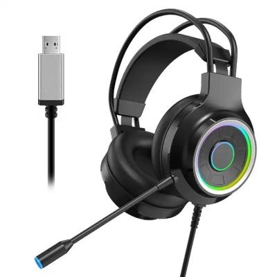 China OEM Wired Gaming Headset 7.1 Surround Sound Noise Cancelling Headphones 2m Cord Multicolor LED for sale