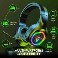 China G503 Wired Gaming Headset with Noise Cancelling and Multicolor LED Lights IPX5 Waterproof 2m Cord for sale