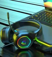China G503 Wired Gaming Headset with Noise Cancelling and Multicolor LED Lights IPX5 Waterproof 2m Cord for sale