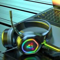 China Wired Noise Cancellation Gaming Headphones with Mic LED Light 3.5mm 19.5x10.3cm for sale