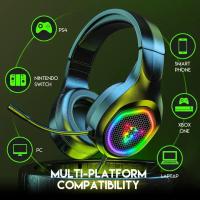 China Wired Noise Cancellation Gaming Headphones with Mic LED Light 3.5mm 19.5x10.3cm for sale