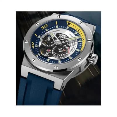 China AILANG Automatic Tourbillon Watch Hollow Out Stainless Steel 43mm Luminous Waterproof Men Mechanical Watch for sale