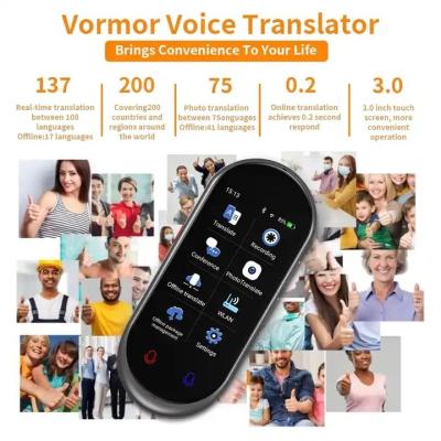 China VORMOR Z8 Voice Translator 137 Languages Offline 3.1 Inch Touch Screen Portable Talking Device for sale