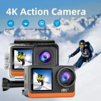 China 4K 30FPS Waterproof Action Camera WiFi Mini Vlog Dual Screen 30M Underwater for sale