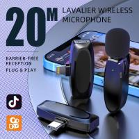 China Mini Wireless Lavalier Microphone for iPhone No App Needed 20m Range Noise Reduction for sale