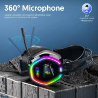 China Unisex Wired Gaming Headset USB Noise Cancelling 50mm Driver 32 Ohm for Internet Cafes for sale