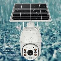 China 4MP WiFi PTZ Solar Security Camera 4G 3.7W Solar Panel Durable for sale