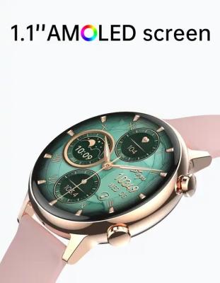 China IP68 Waterproof Smart Watch 1.1 inch AMOLED Screen Fitness Tracker with Bluetooth Call Heart Rate Blood Oxygen Monitor for sale