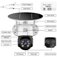 China T30 Wireless Solar Battery Powered Outdoor CCTV Camera 3MP Customized Logo for sale