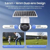 China 6MP 4G Solar PTZ Camera 12X Zoom Dual Lens Auto Tracking 12000mAh for sale