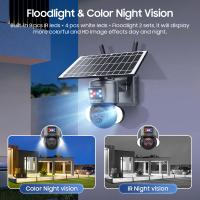 China Solar PTZ Camera 12X Zoom 4G WiFi Floodlight with 12000mAh Battery IP65 for sale