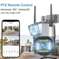 China 4MP 4G Dual Lens Outdoor IP Security Camera 2K HD PTZ Night Vision V380 Pro for sale