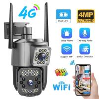 China 4MP 2K PTZ Dual Lens WiFi 4G IP Camera 10X Zoom Outdoor Security Camera with Auto Tracking for sale