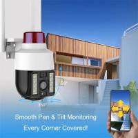 China 4MP Outdoor WiFi PTZ Security Camera 355° Pan Full Color Night Vision Human Detection 2 Way Audio for sale