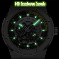 China I&W Men's 42mm Skeleton Automatic Watch Sapphire Crystal 5Bar Waterproof Luminous for sale