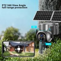 China 4MP Battery Powered Solar Panel Outdoor CCTV Camera 360° Horizontal 120° Vertical IP66 for sale