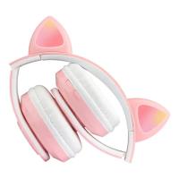 China Bluetooth 5.0 Cat Ear LED Headphones B39 40mm Driver 400mAh Battery Wireless Headset for sale