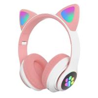 China Bluetooth 5.0 Cat Ear LED Headphones B39 40mm Driver 400mAh Battery Wireless Headset for sale
