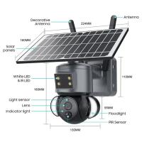 China WiFi IP Network 3MP Red Blue Alarm Light Solar Powered Low Power Camera for sale